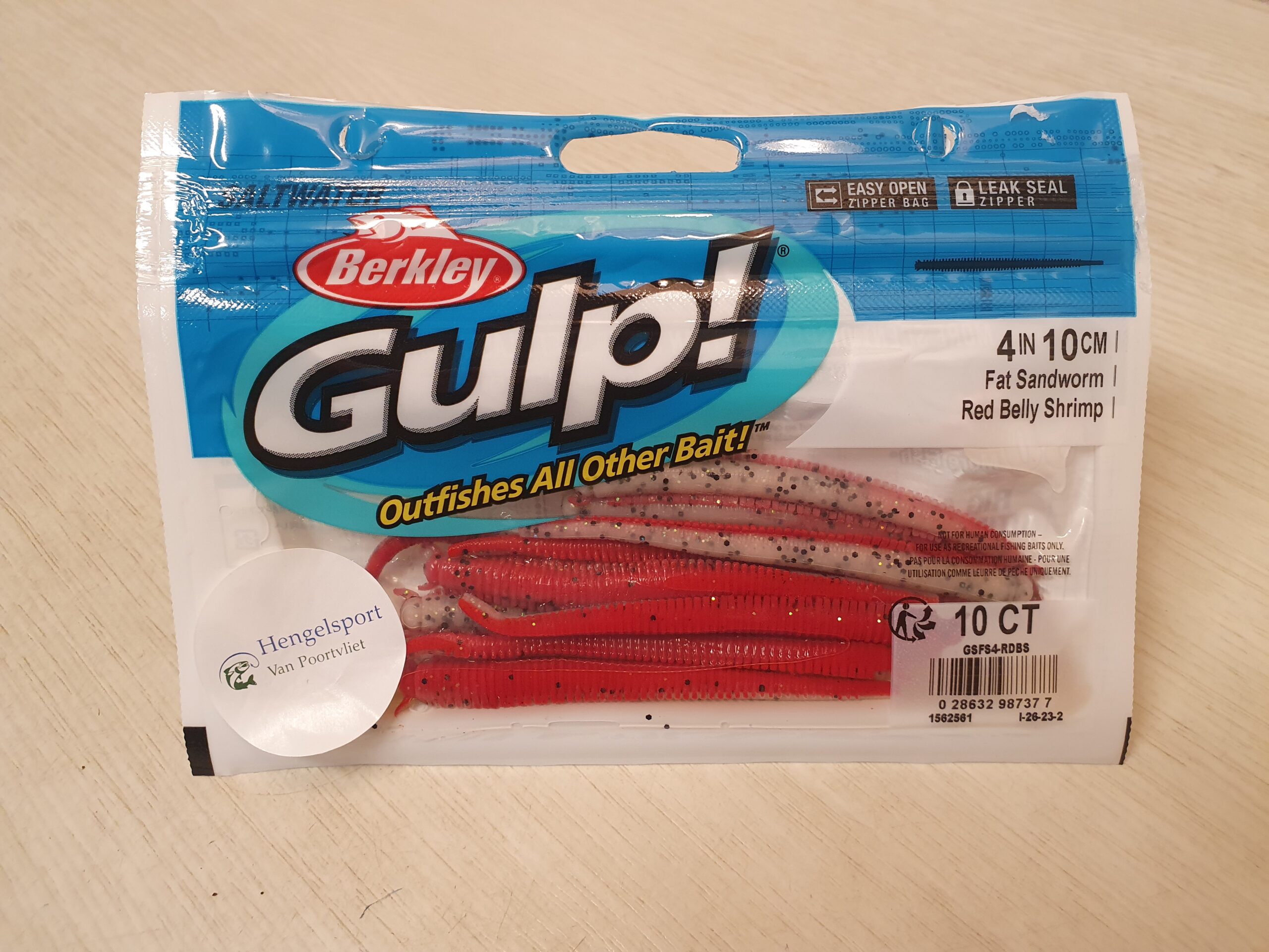 Gulp!® Saltwater Fat Sandworm - Imitatie zagers - 10 stuks - 10 cm ...